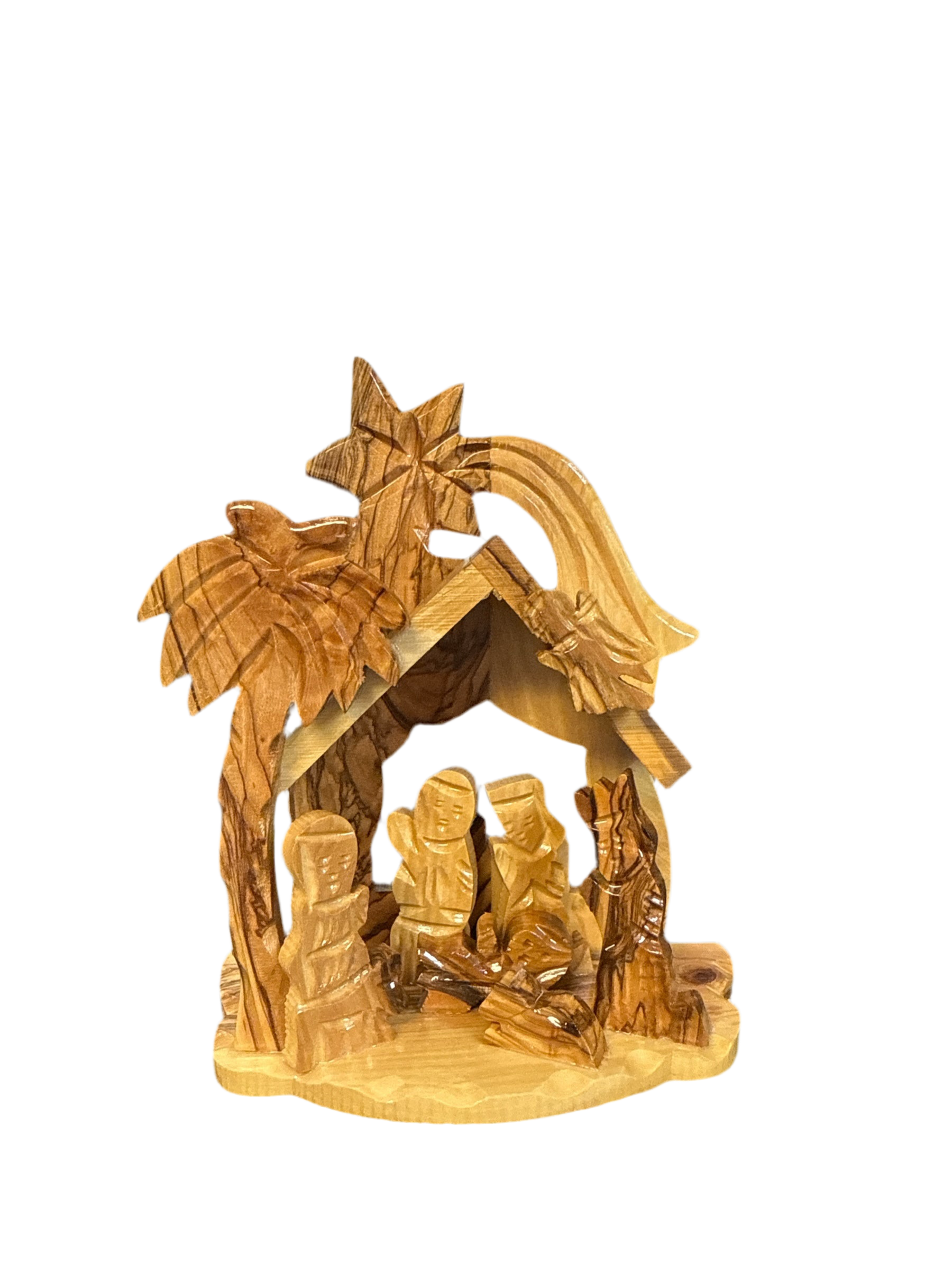 Mini Rustic Olive Wood Nativity Scene – Hand-Carved in Bethlehem ...