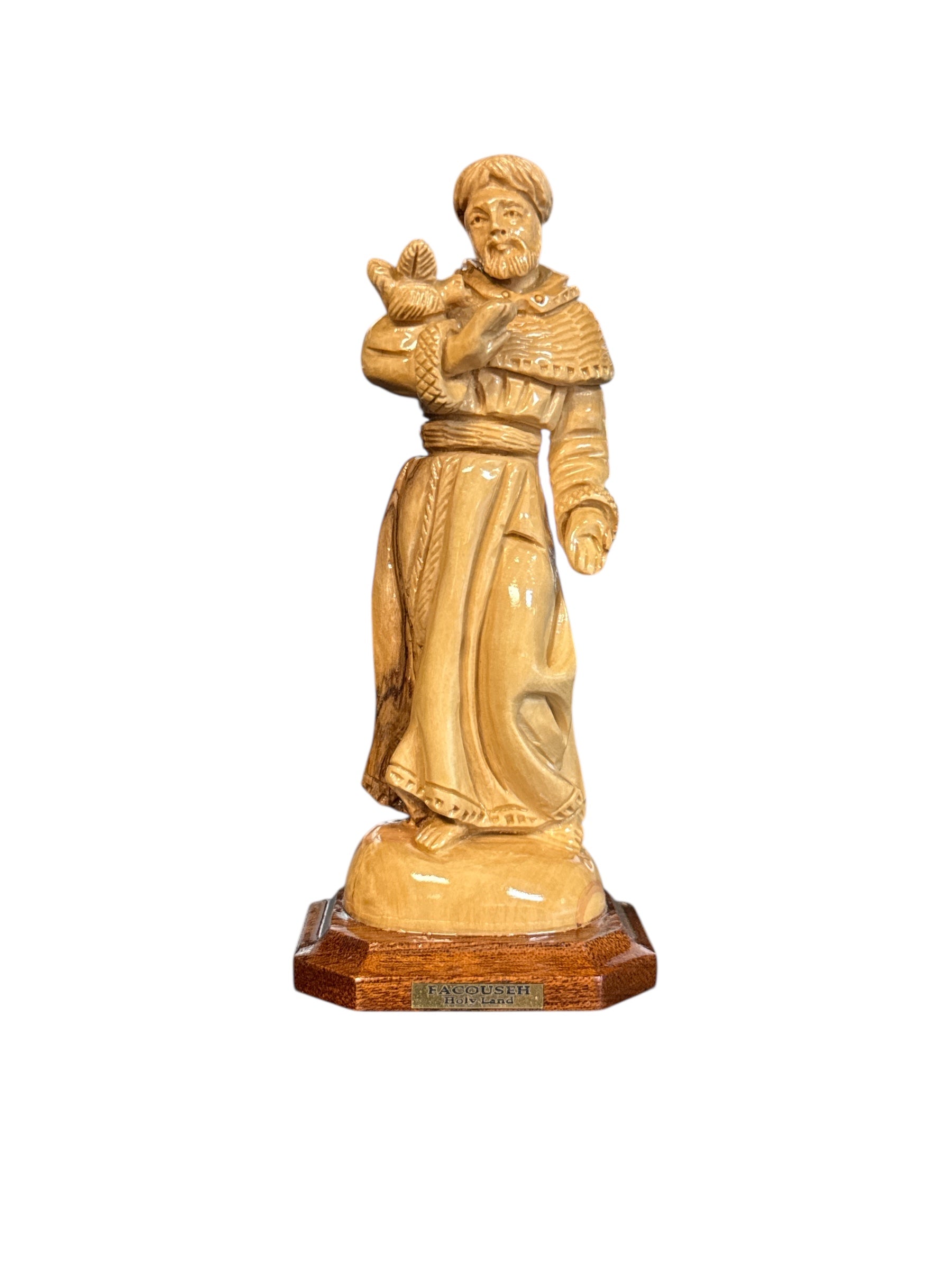 St. Francis of Assisi – Hand-Carved Olive Wood Statue from Bethlehem (5 ...